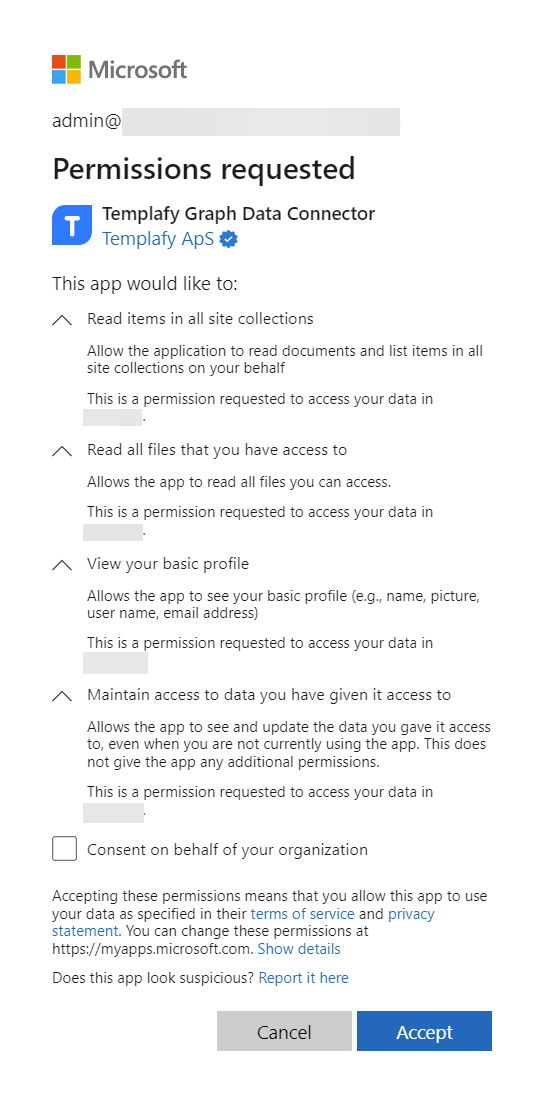 SharePoint Content Connector Permissions – Templafy Help center