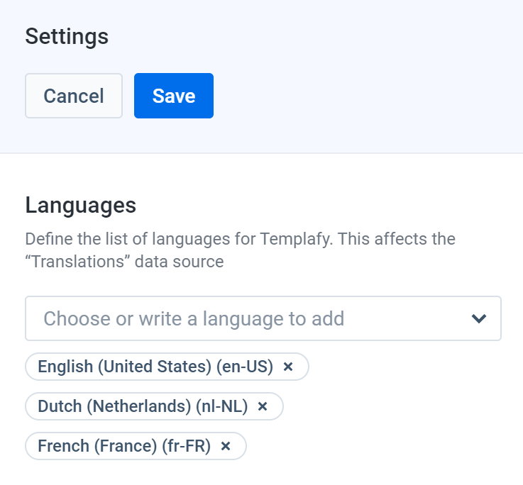 Document language – Templafy Help center