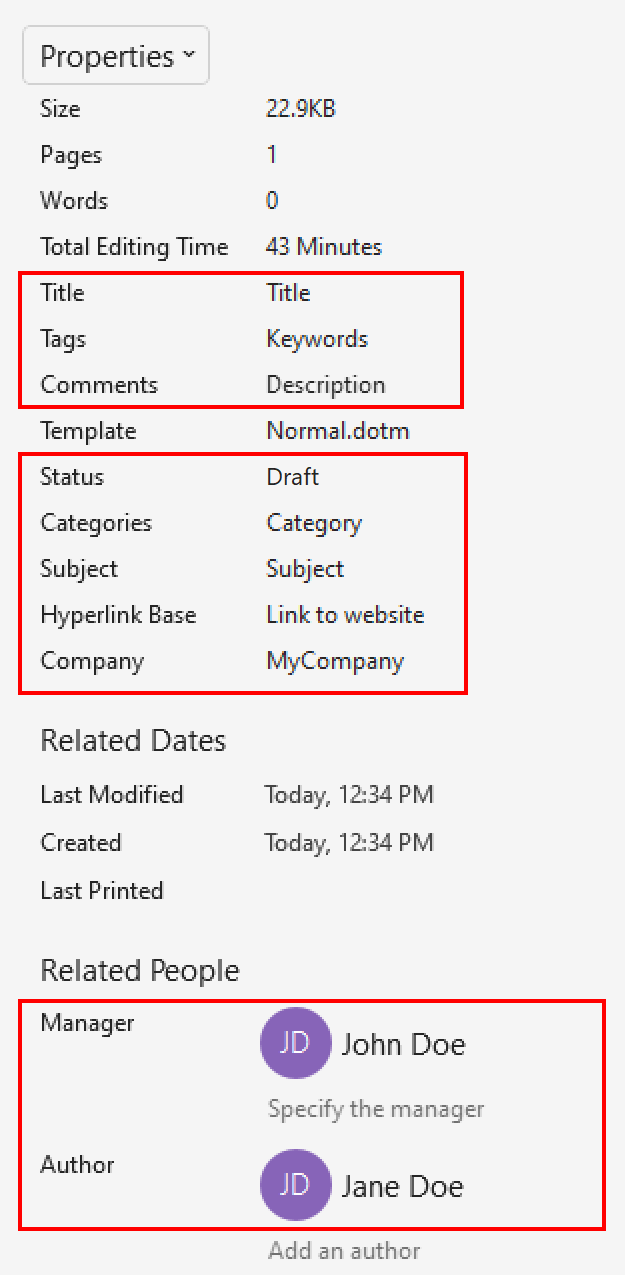 How To Set A Document Property In The Metadata Of A Template Templafy Help Center
