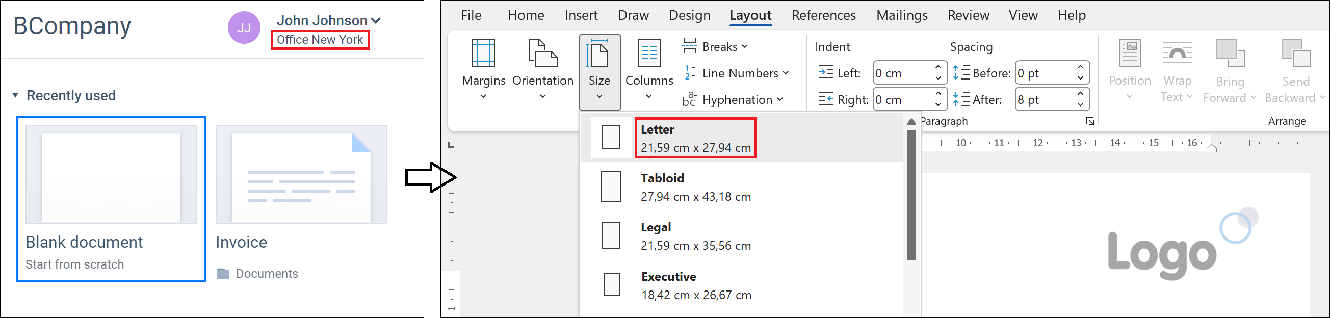 How to set the page setup of a document – Templafy Help center