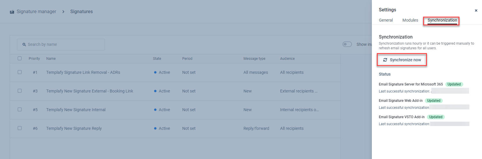 How To Set The Sas Url For Synchronizing Templafy With The Email Signature Server Templafy