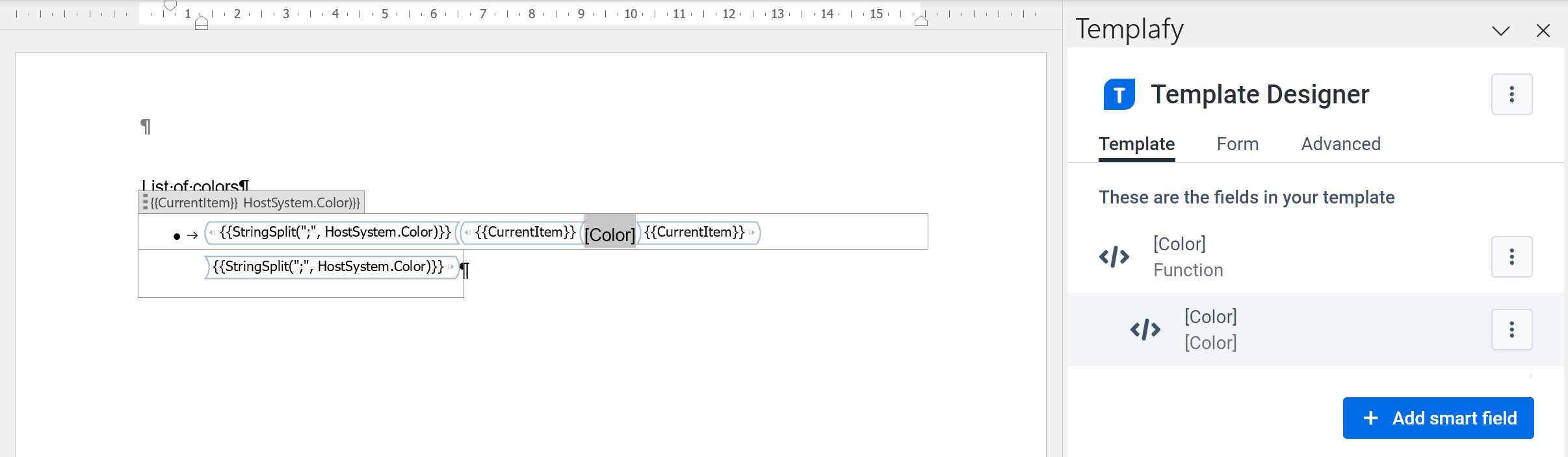 How To Separate Multiple Pieces Of Text Using Stringsplit Templafy 9519