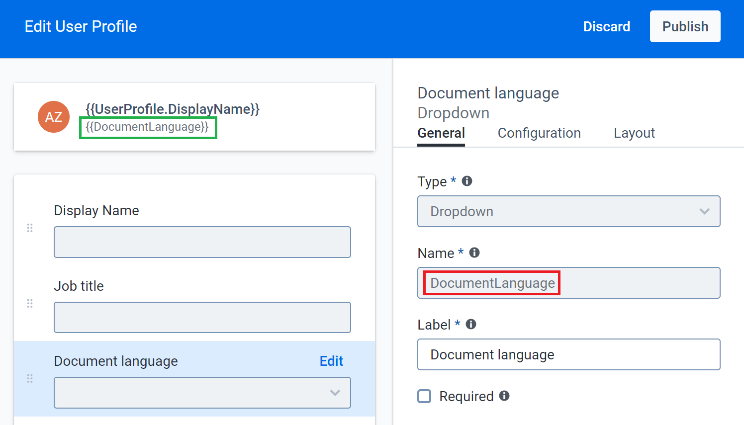 How to show copyright and disclaimer text in the document language set ...