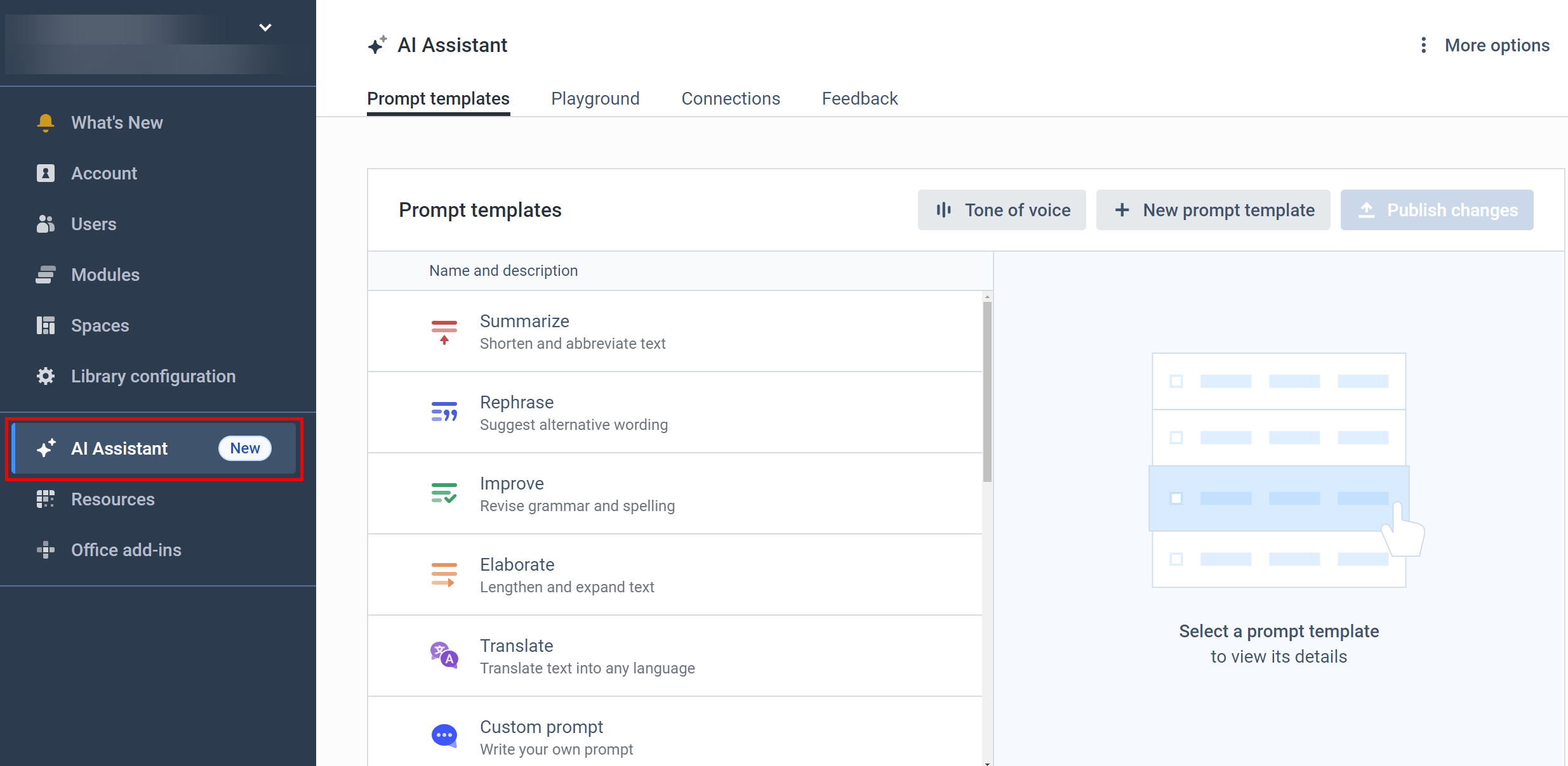 AI Assistant section – Templafy Help center