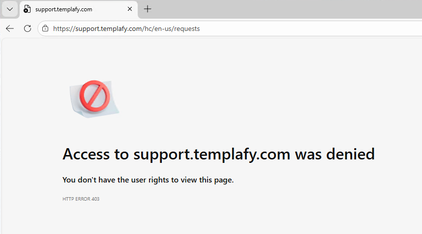 Unable to submit a support ticket – Templafy Help center