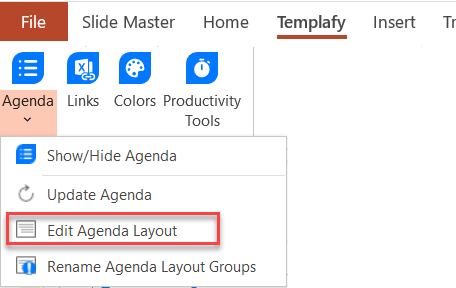 How to edit the Agenda layout of ProductivityPlus – Templafy Help center