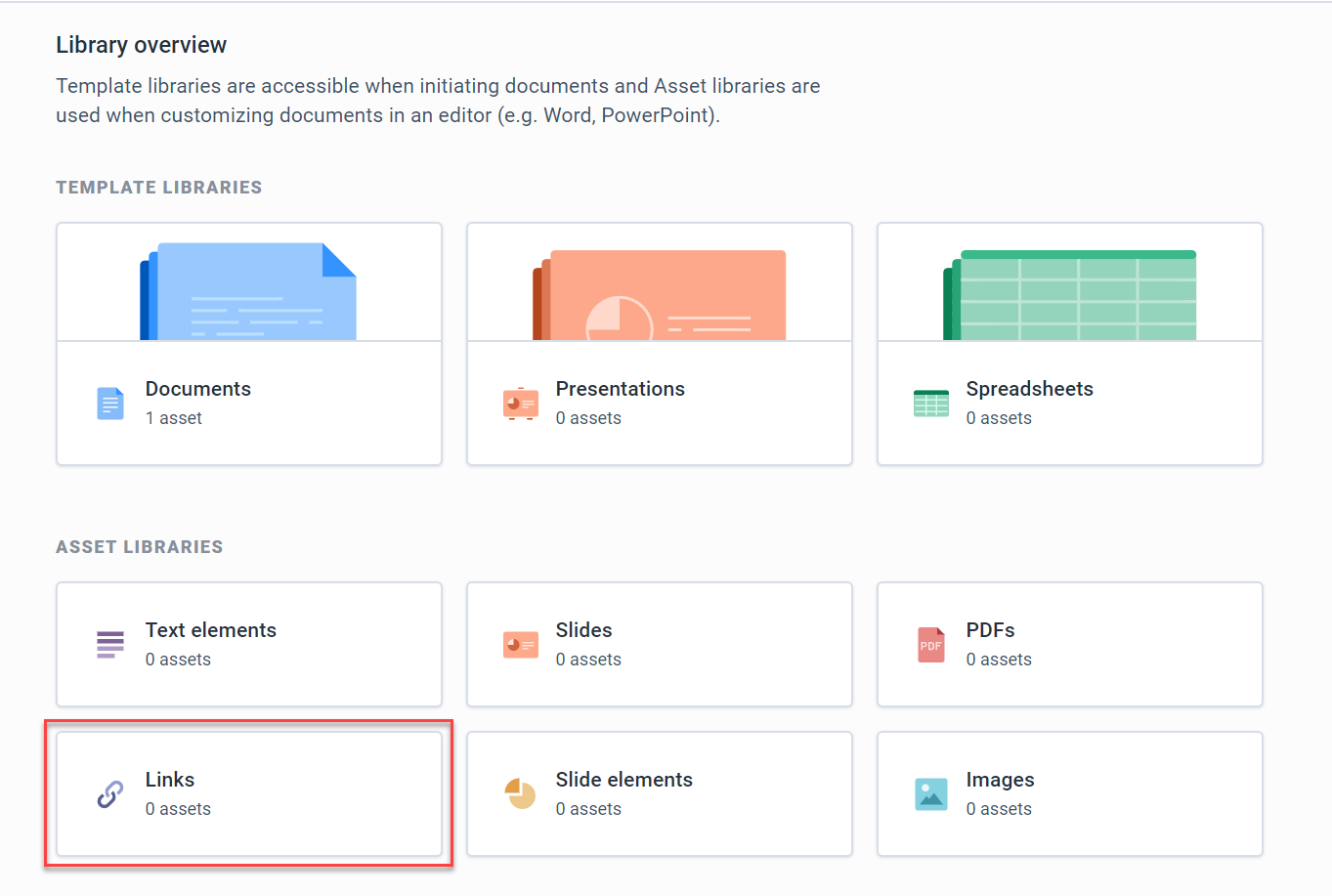 How to add links (URL) to the Library – Templafy Help center