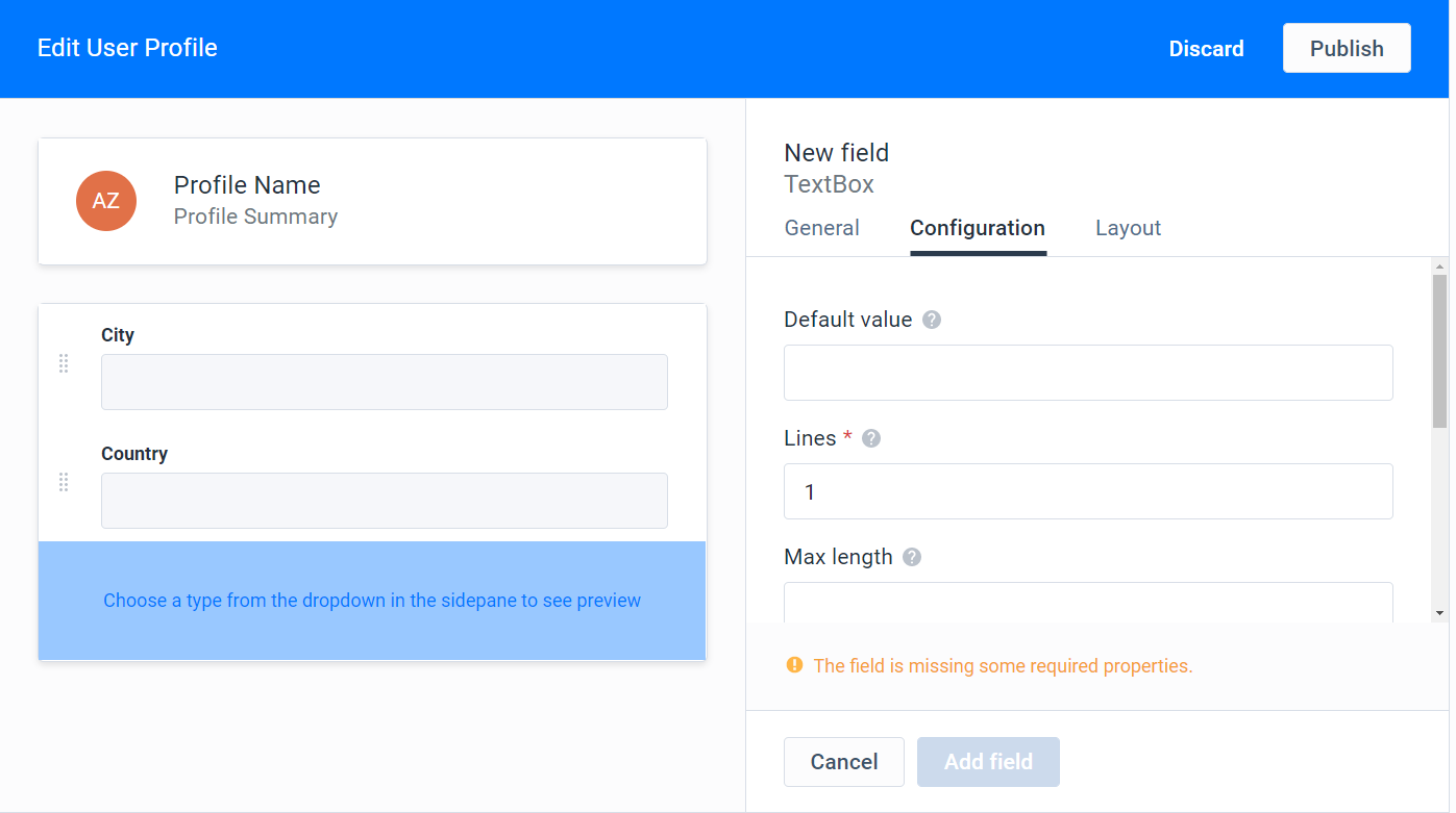 Configuration of form fields in the User Profile – Templafy Help center