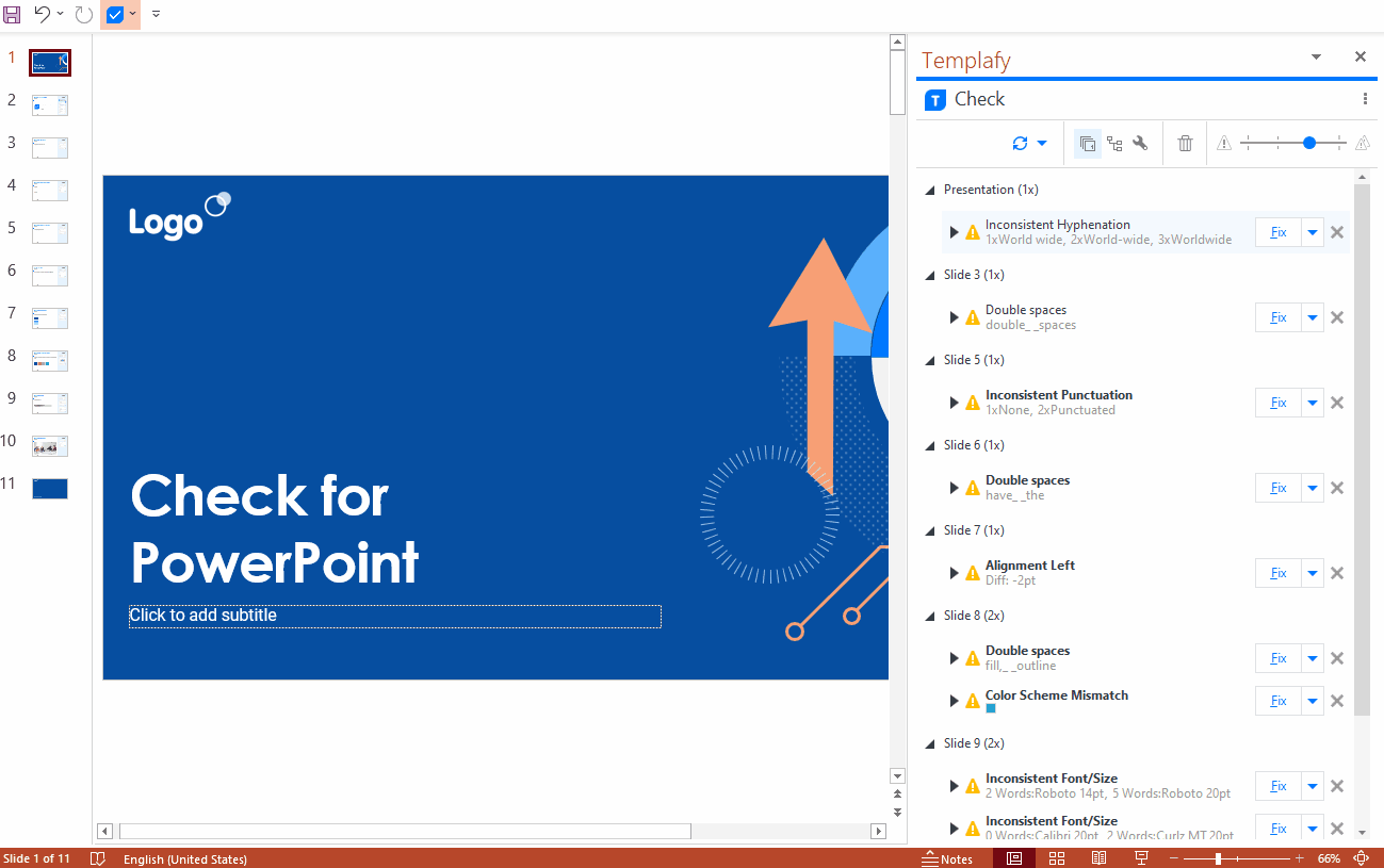 How to fix the Check warnings – Templafy Help center