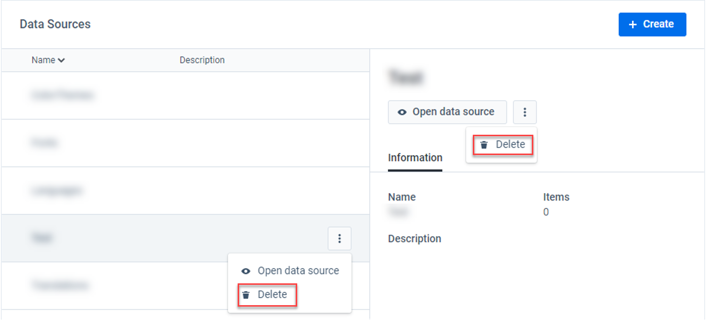 How To Delete Data Sources And Data Source Items Knowledge Base