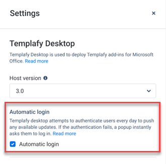 Disable login flow in Templafy Desktop – Templafy Help center
