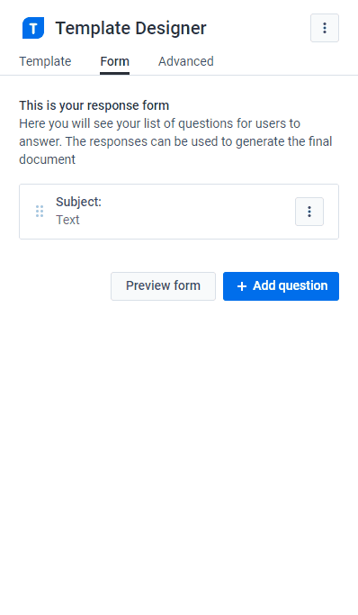 How to allow a user to input free text in the response form – Templafy ...