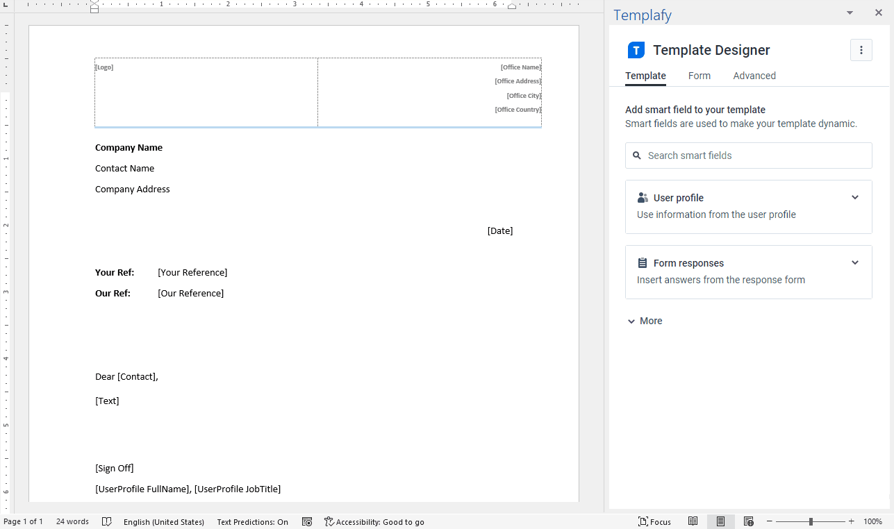 How to insert answers from the response form in a template – Templafy ...