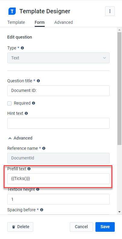 How to generate a unique number using Ticks() – Templafy Help center